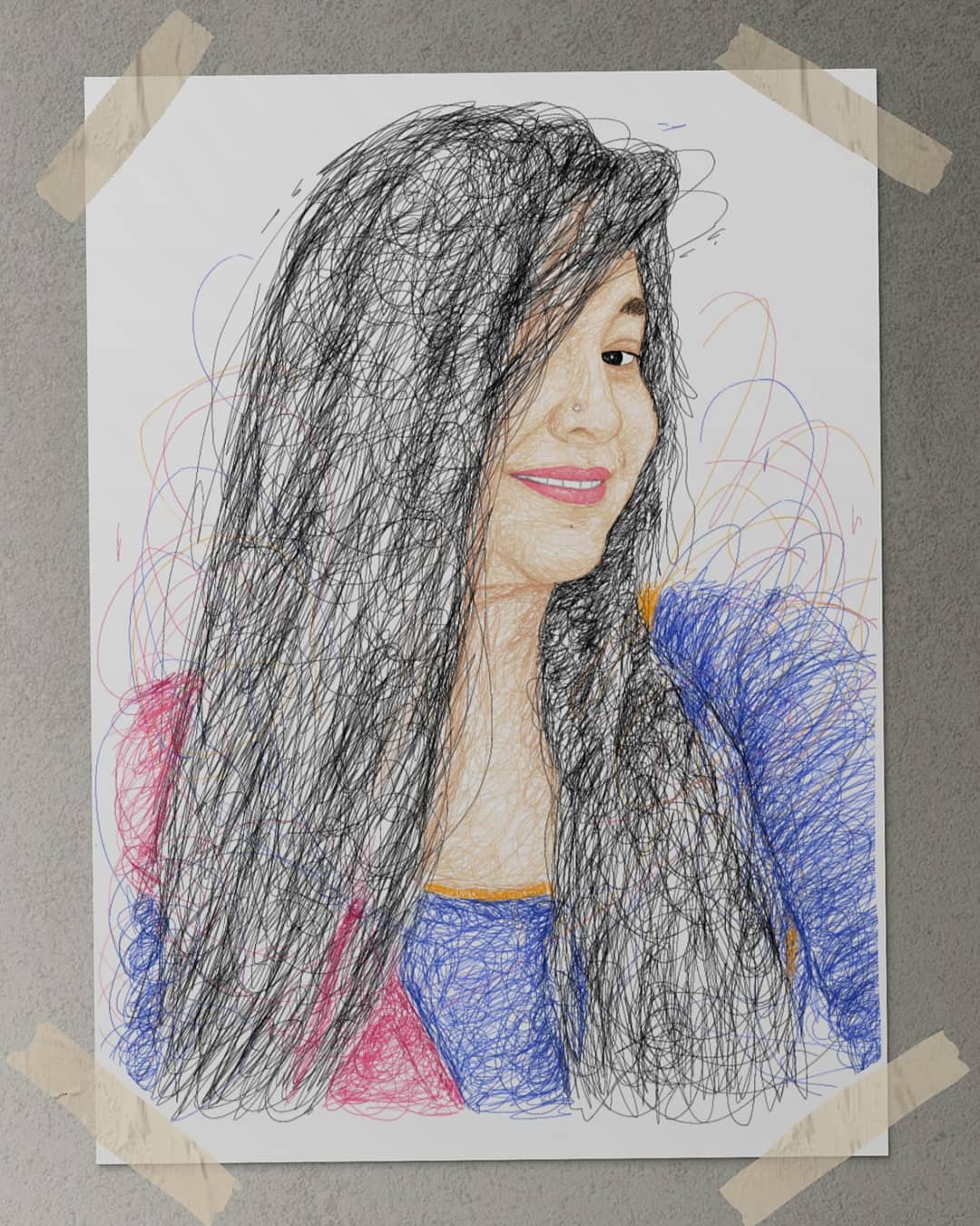 Scribble Portrait - Best Birthday Gift for Best Friend | Giggling Gifts